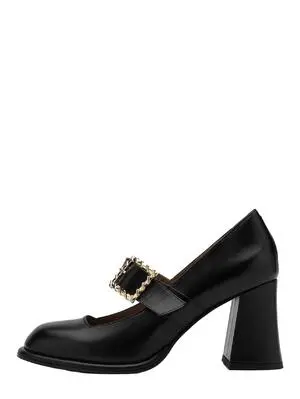 ILVI Beso Leather Mary Jane Pump - Black