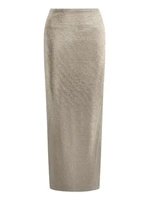 WHY MARY Astraea Metallic Maxi Skirt - Gold