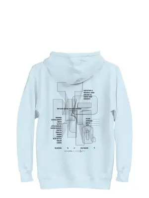 ANCHOR & CREW Tokyo Coffee Scene Cotton Blend Embroidered Hoodie - Blue