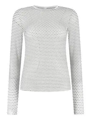 NOBLESSE OBLIGE Polka Dot Mesh Top