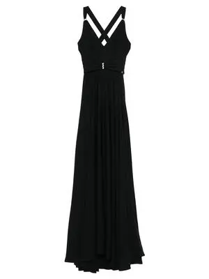 NISSA Open-back Maxi Dress - Black