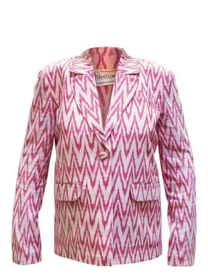TRANSCEND Printed Blazer - White/red