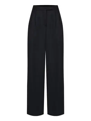 MAVLO Satin Wide-leg Pants - Black