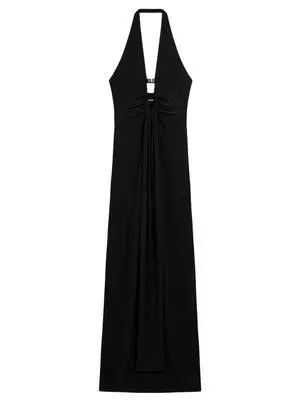 NOCTURNE Halter Neck Maxi Dress - Black