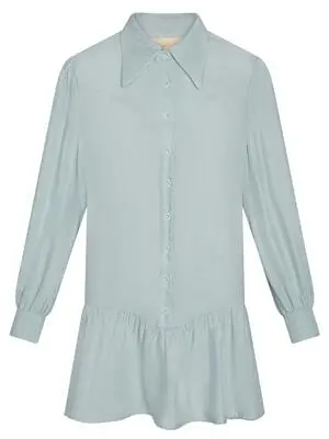 FOLK SAINT Sienna Hazy Mini Dress - Blue
