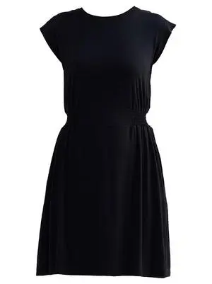 REISTOR Short Dress With Smocking Detail - Black