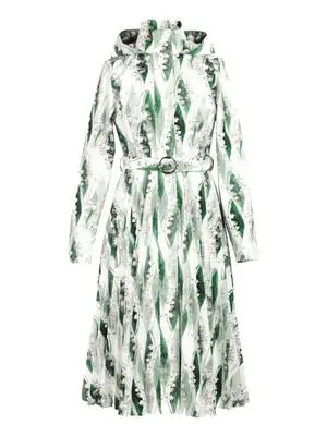 RAINSISTERS Floral Coat With Pleated Skirt - Green