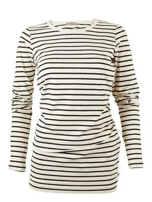 COVE Neutrals Stone & Stripe Long Sleeve Tee - Black