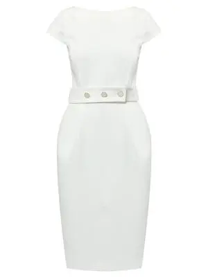HELEN MCALINDEN Bianca Capped-sleeve Dress - White