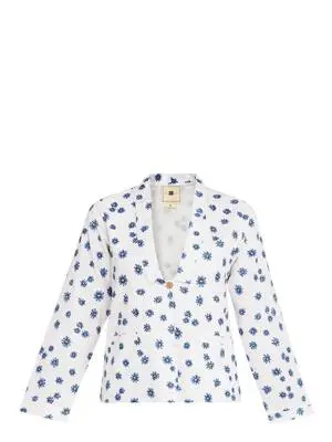 EM & SHI Printed Blazer - White