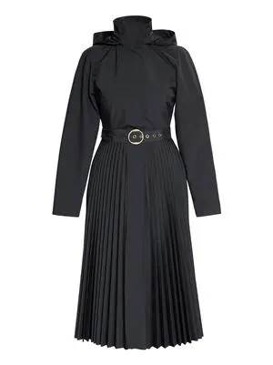 RAINSISTERS Coat With A-line Pleated Skirt - Black