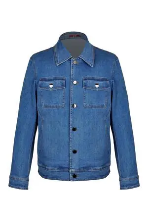 DAVID WEJ Vanguard Stretch Denim Jacket - Blue