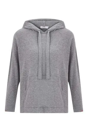 PERALUNA Cashmere Blend Knit Hoodie Pullover - Grey