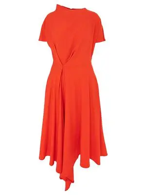 LARISA DRAGNA Scarlet Asymmetric Midi Dress - Red
