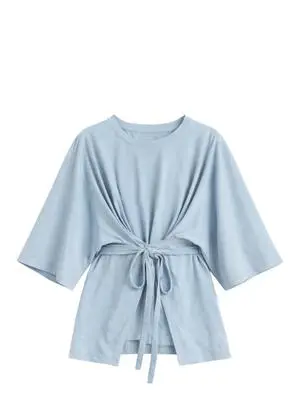 LOU&UP (FORMERLY LOUP CLOTHING) Wrap Tie Tee - Blue