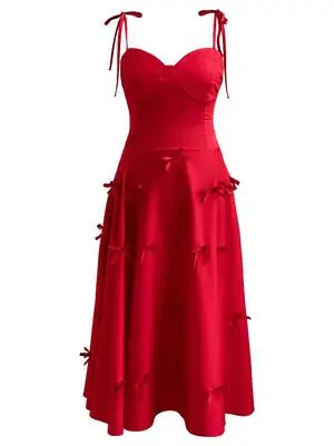 RAINSISTERS Midi Sundress - Red