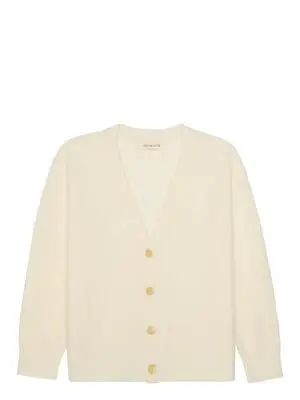 ELLSWORTH + IVEY Lilah V-Neck Cashmere Cardigan White