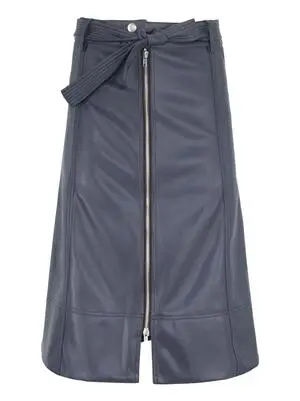 PROFILE NYC Leather Zip-up Skirt - Blue