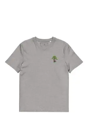 ANCHOR & CREW Heather Bonsai Garden Dystopia Organic Cotton Embroidered T-shirt - Grey