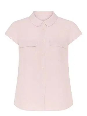 CONQUISTA Short Sleeve Poplin Blouse - Pink