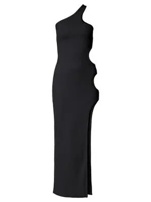 AGGI BY HALEWSKI Flavia Asymmetrical Maxi Dress - Black