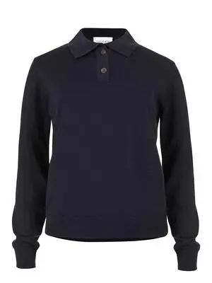 SALANIDA Galante Merino Wool Polo Top - Black