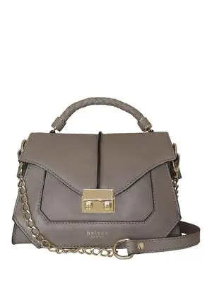 BELSAC Flore Leather Shoulder Bag - Grey