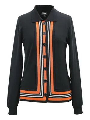 SMART AND JOY Cardigan With Contrast Trim - Orange