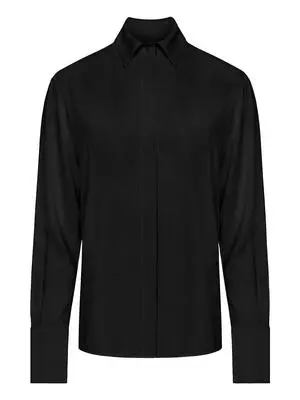 MANDRAGORA Linen And Viscose Long Shirt - Black