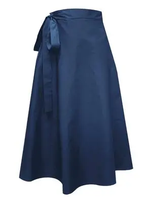 FROCK TALES Illusion Midi Wrap Skirt - Blue
