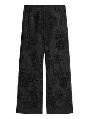 NOCTURNE Printed Straight-leg Pants - Black