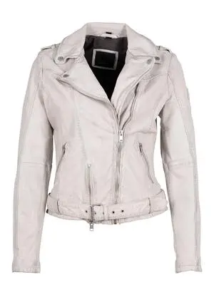 Mauritius Wild Rf Leather Jacket - White