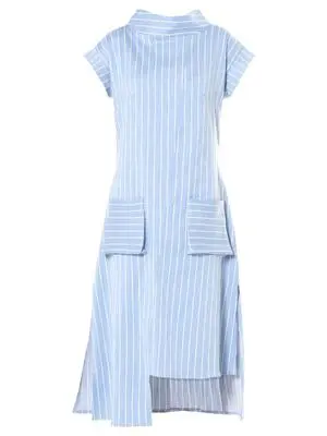METAMORPHOZA Striped Denim Midi Dress - Blue