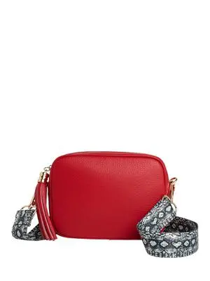 BETSY & FLOSS Verona Crossbody Bag With Tassel And Snake Print Strap - Red