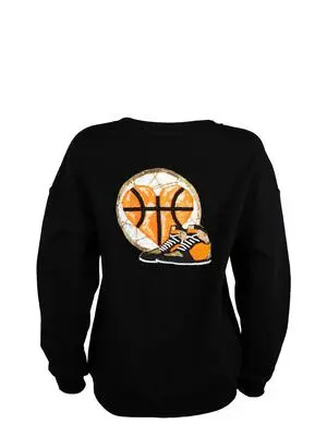 LAINES LONDON Embellished Basketball Love Sweatshirt - Black