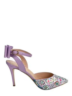 NAFARI MODA Azuleja Napa Leather Pumps - Purple