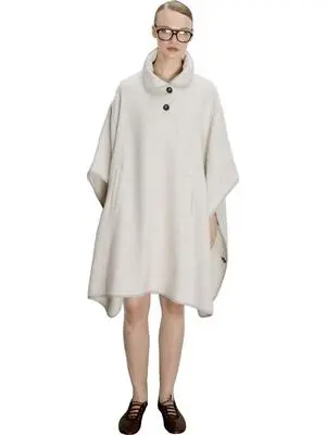 NAZLI CEREN Jarine Wool Blend Poncho - Grey