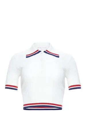 GOLDIE BYRD Knit Polo - White