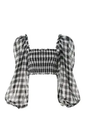AGGI BY HALEWSKI Carmen Vichy Cropped Top