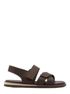 ILVI Emilio Crazy Horse Leather Sandal - Brown