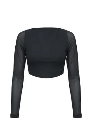 SEROTONE SWIM Reversible Mesh Twist Swim Top - Black
