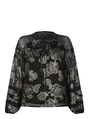 ROSE & NANCY Dahlia Sparkle Blouse - Black/silver