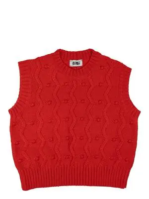 GIGI KNITWEAR Bubble Knit Vest - Red