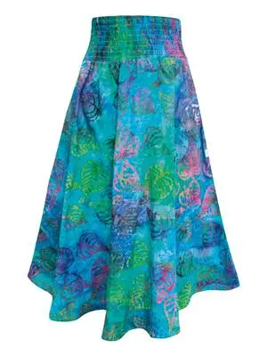 FROCK TALES Orchid Waterside Print Midi Skirt - Blue