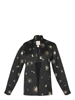 EM & SHI Printed Blazer - Black