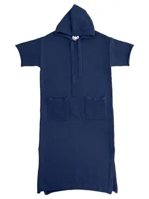 ZENZEE Cotton Maxi Hoodie Dress - Blue