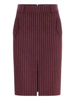 THISISU COLLECTION Pinstriped High-waisted Skirt - Red