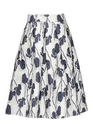 SMART AND JOY Floral Jacquard Puffy Midi Skirt