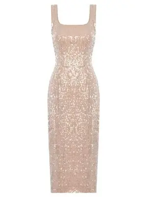 ELSAVA Sequin-embellished Midi Dress - Silver