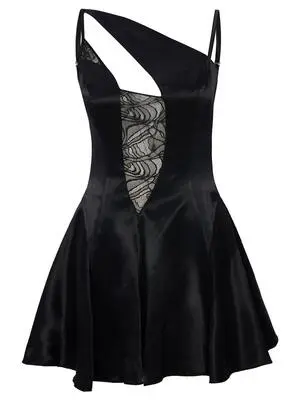 PCFG Mini Dress With Lace Detail - Black